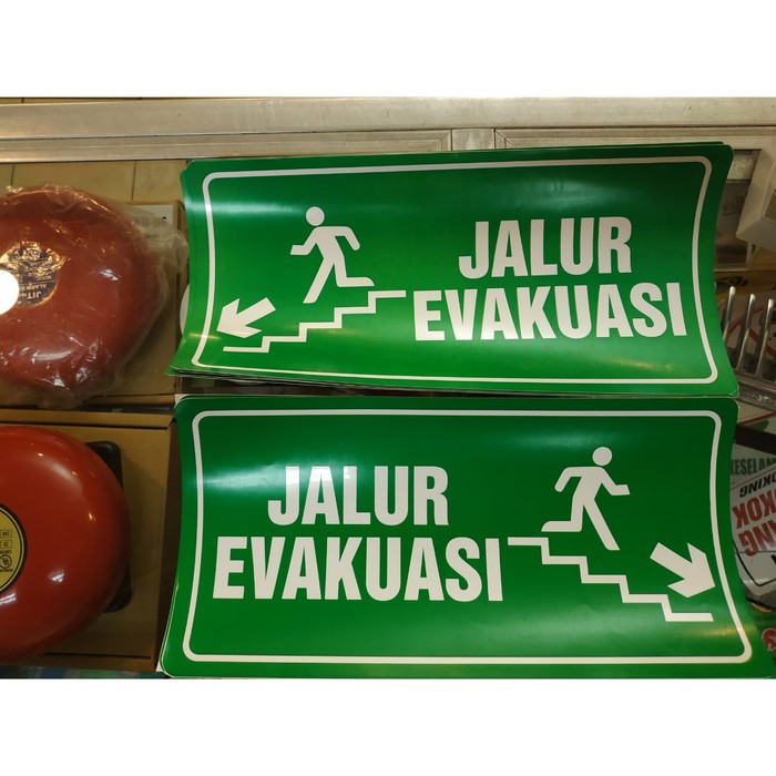 Jual SIGN STICKER JALUR EVAKUASI TANGGA KIRI KANAN 30X15CM K3 STIKER Indonesia|Shopee Indonesia