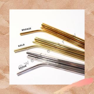 Jual Sedotan Besi / Stainless Steel Straw 1 set / 5 in 1 | Shopee Indonesia
