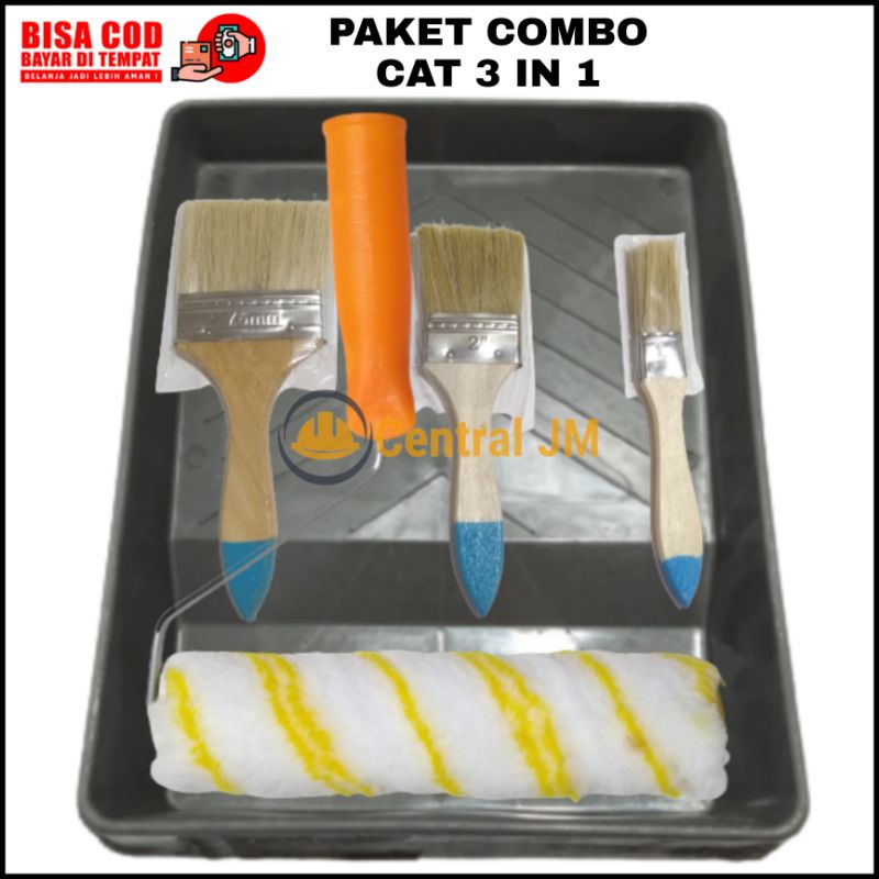 Jual PAKET COMBO CAT 3 IN 1 - Bak Cat - Kuas Roll 9 Inch - Kuas Cat 3 ...