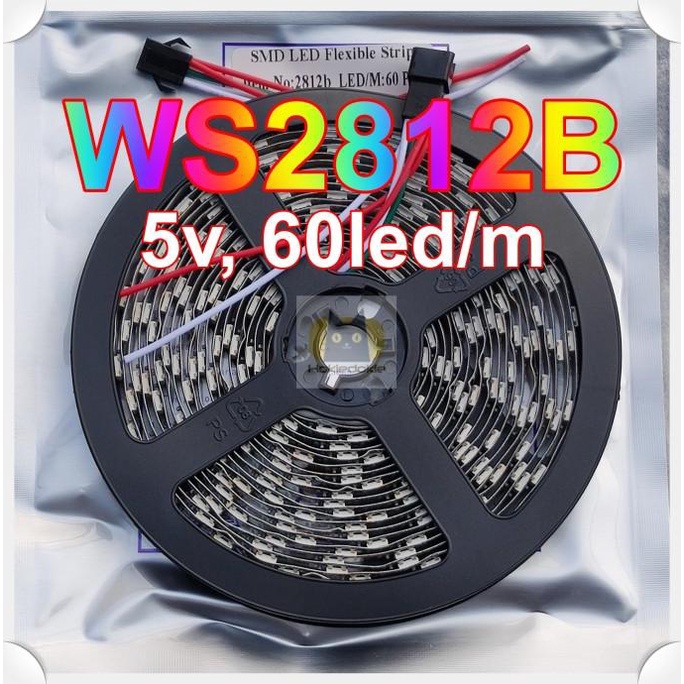 Jual Led strip rgb ws2812b ws2812 ws2811 5v 5m 60led/m ip30 PCB tebal ...
