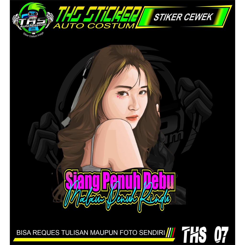 Jual Stiker Cewek Cantik Vinyl Bisa Request Custom Sticker Variasi ...