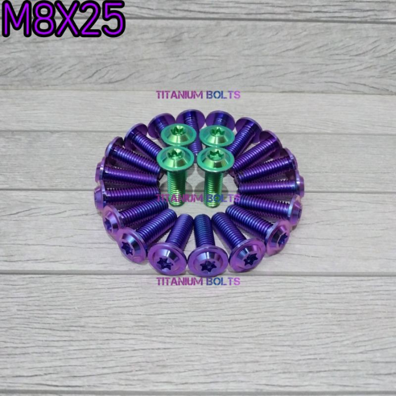 Jual Baut Piringan Disc Titanium Bolts GR5 Payung M8X25 Baut Piringan Cakram Titanium Original ...