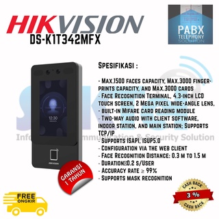 Jual Hikvision DS-K1T342MFX Face Recognition & Fingerprint Access ...