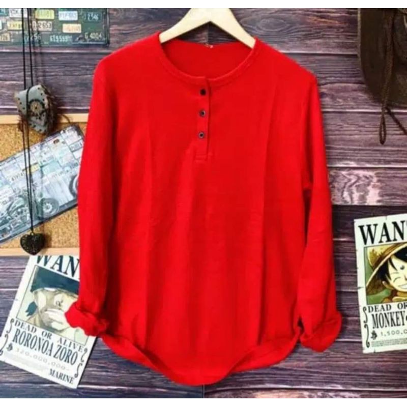 Jual Kaos Polos Premium Model Kancing Lengan Panjang / Kaos Polos ...