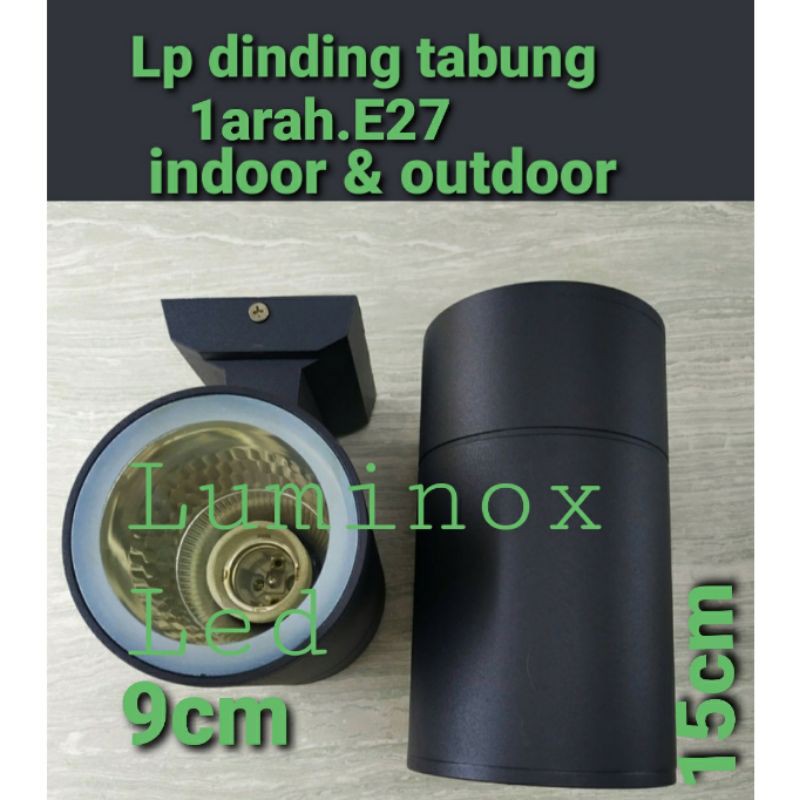 Jual lampu dinding tabung bulat 1arah e27 wall lamp taman outdoor 1 ...