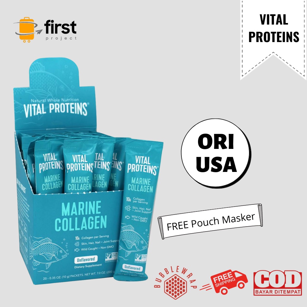 Jual FIRST PROJECT - Vital Proteins Marine Collagen Unflavored Bubuk Kolagen Kemasan Sachet ...
