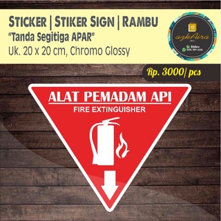 Jual Sticker Stiker Sign Rambu K3 Tanda Segitiga APAR - Uk. 20x20 cm ...
