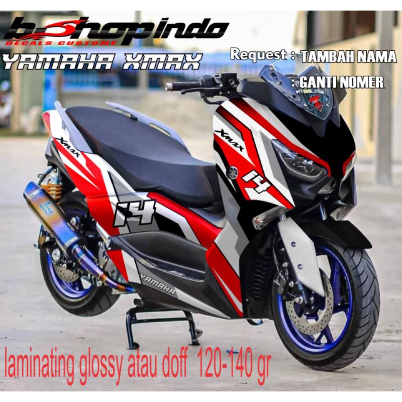 Jual Stiker Decals Yamaha XMAX garfis merah full body | Shopee Indonesia