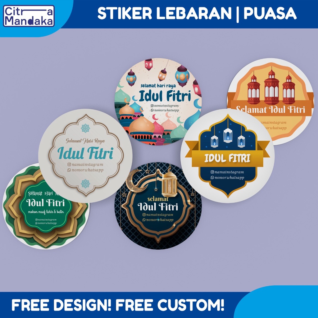 Jual Stiker Idul Fitri Lebaran Custom Free Design | Stiker Thank You ...