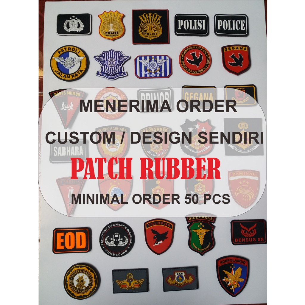 Jual Custom Patch Rubber / Design Sendiri / 50 pcs | Shopee Indonesia