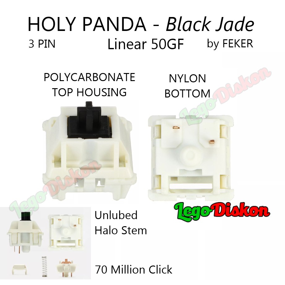 Jual HOLY PANDA JADE BLACK by Feker LINEAR 50Gf 3 Pin Mechanical ...