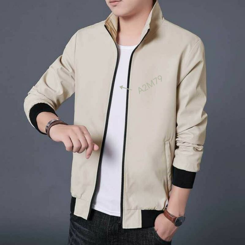 Jual jaket pria/jaket katun dril/jaket | Shopee Indonesia