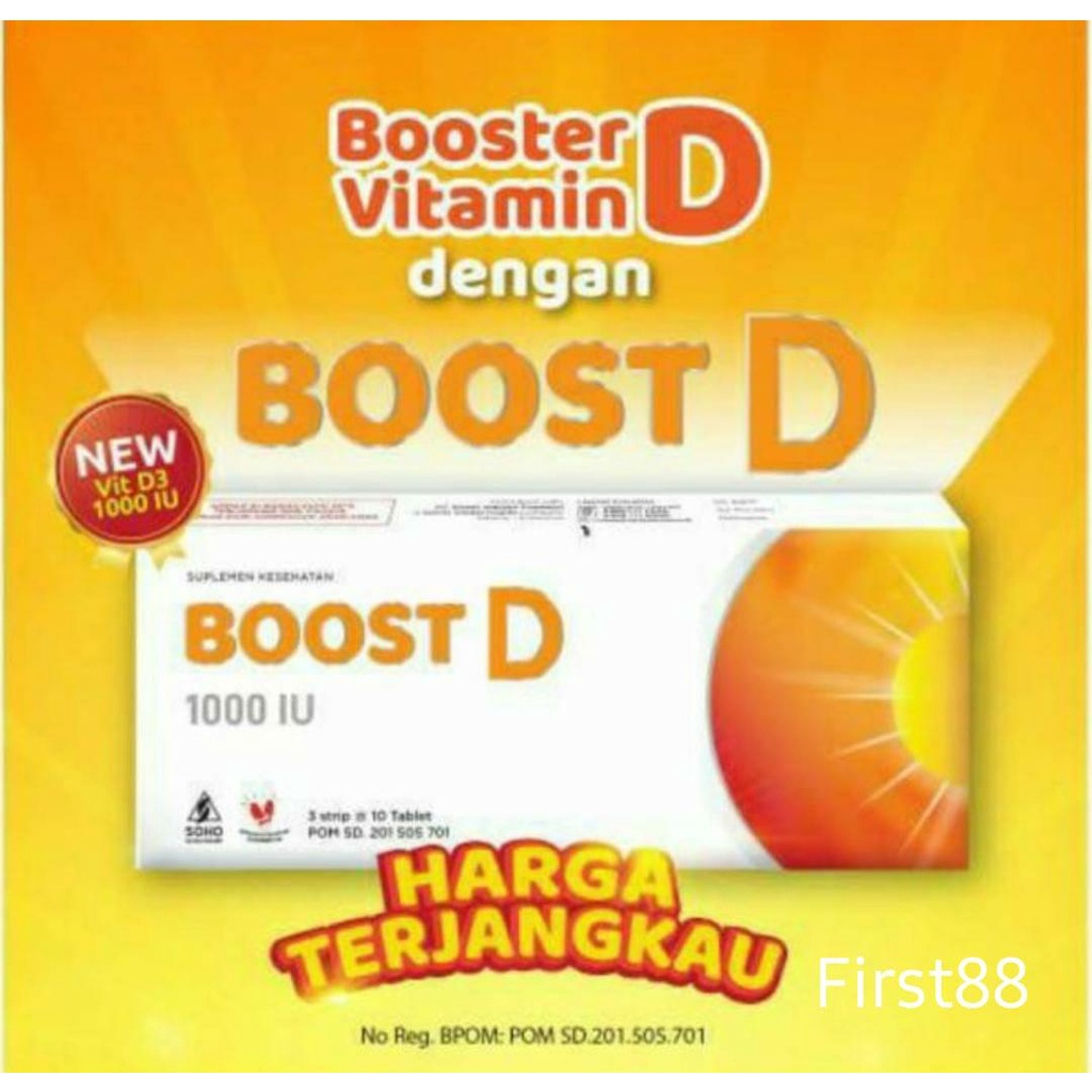 Jual Boost D 1000 IU vitamin D3 1 strip isi 10 tablet | Shopee Indonesia