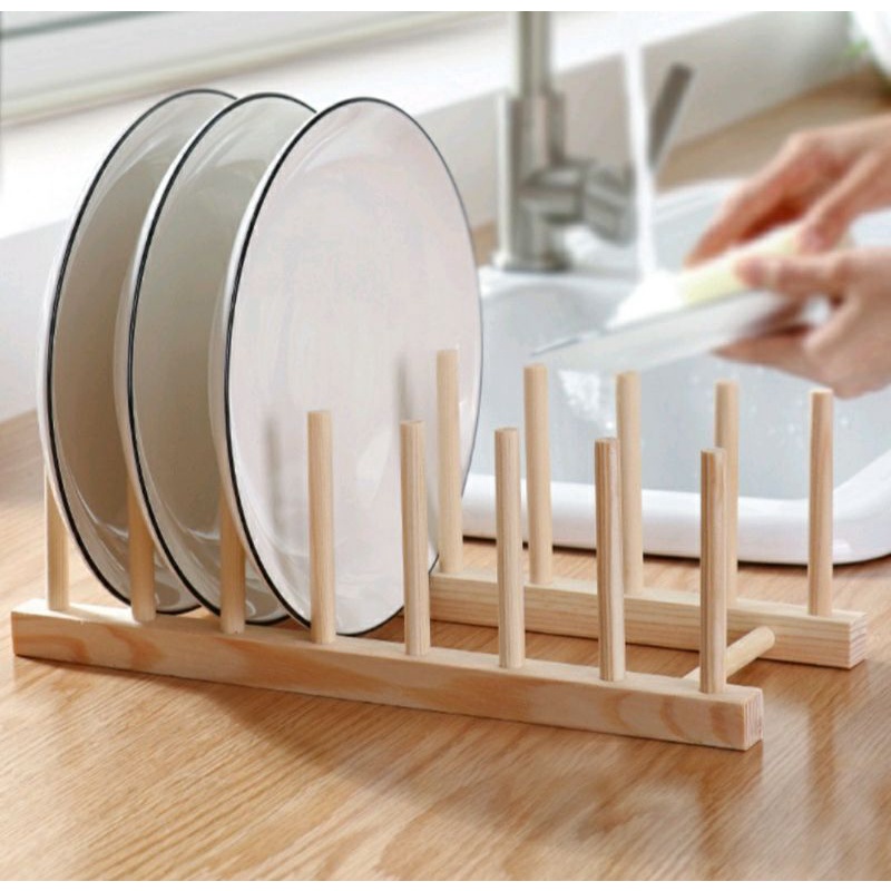 Jual Rak Piring sekat - tempat tutup panci - keperluan dapur - kayu ...