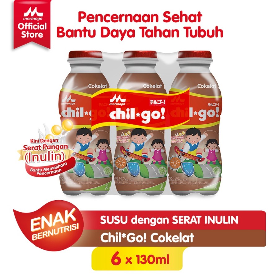 Jual Morinaga Chilgo Susu UHT Vanila / Coklat / Strawbery 6 botol x 130ml Indonesia|Shopee Indonesia