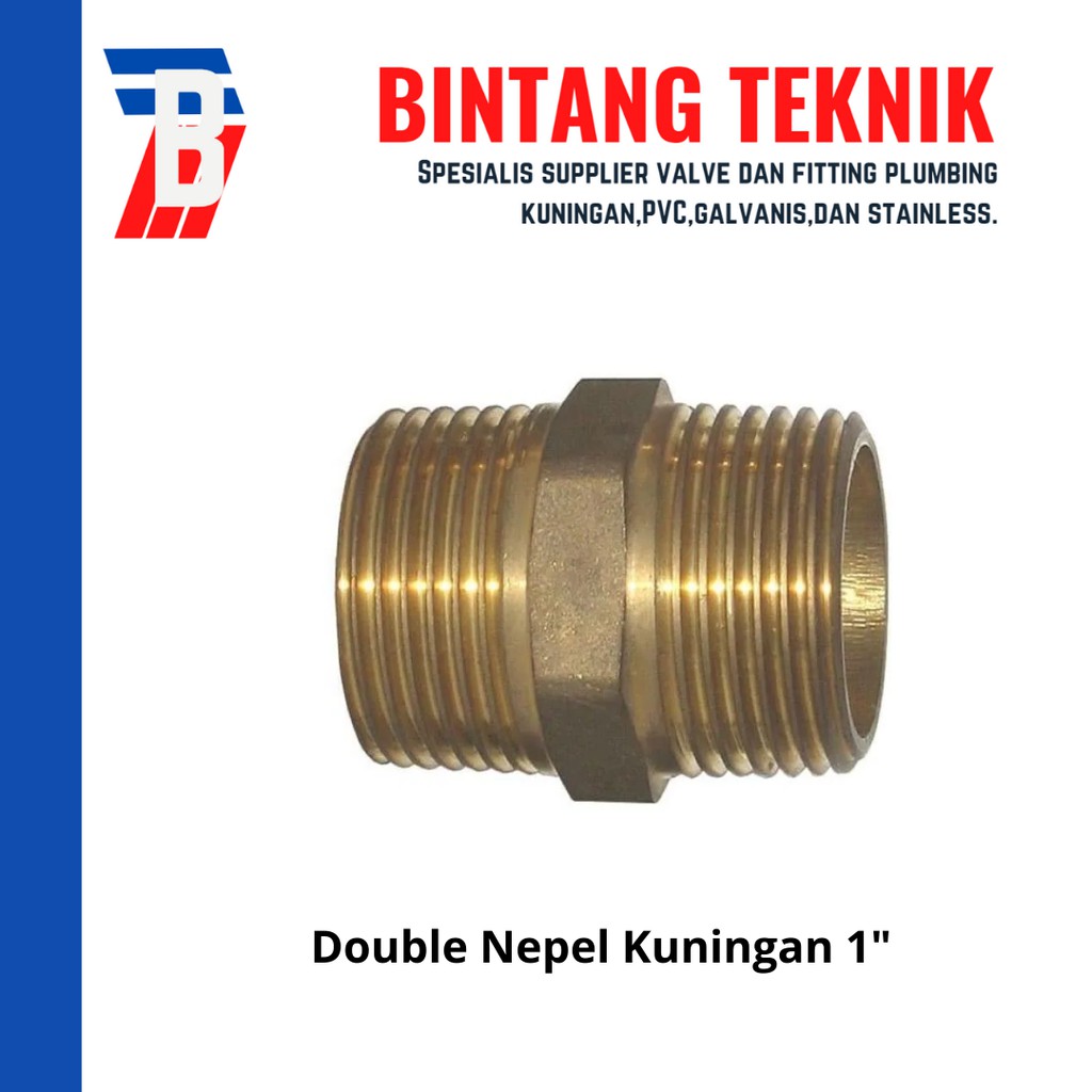 Jual Double Nepel (Nipple) kuningan ukuran 1 inch | Shopee Indonesia