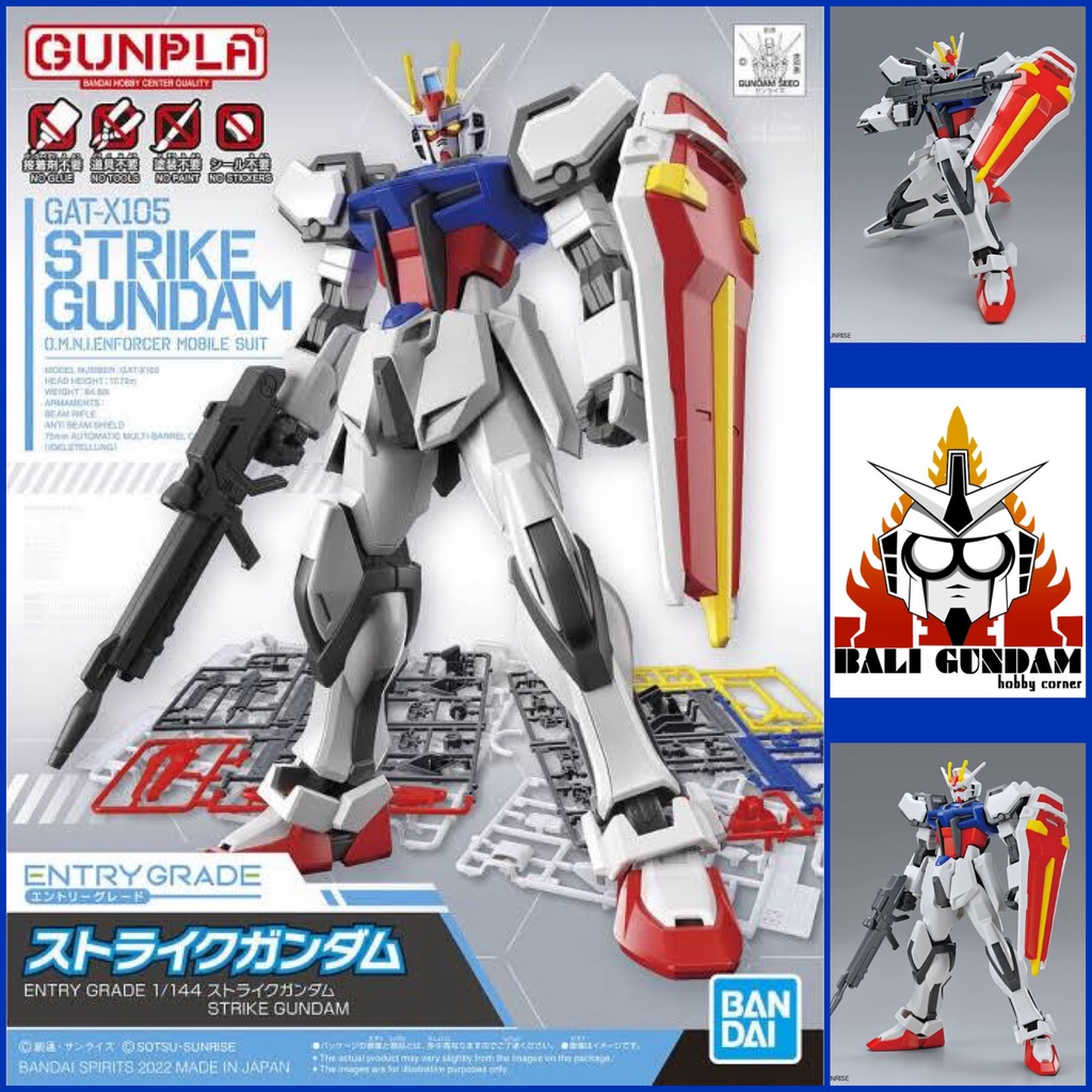 Jual ENTRY GRADE 1/144 GAT-X105 STRIKE GUNDAM Bali Gundam Hobby Corner Bandai Original Indonesia ...