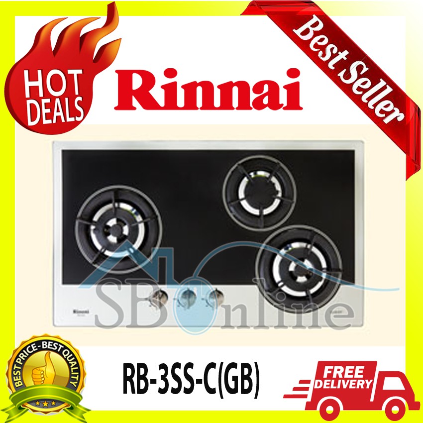 Jual Kompor Gas Tanam 3 Tungku Rinnai RB-3SS-C (GB) Indonesia|Shopee Indonesia