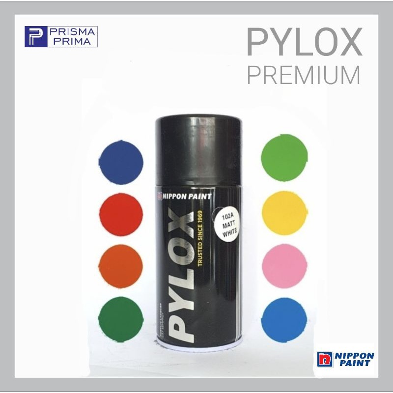 Jual PYLOX Cat Semprot Spray Premium Nippon Paint Hitam Putih Warna ...