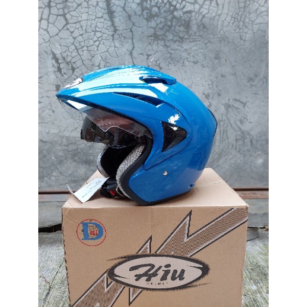 Jual HELM HIU ARROW BLUE MILD DOBEL VISOR | Shopee Indonesia