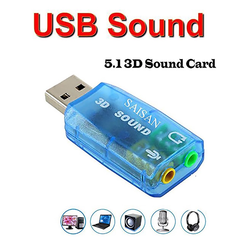 Jual USB Sound Adapter 3D 5.1 Channel External Soundcard Audio | Shopee ...