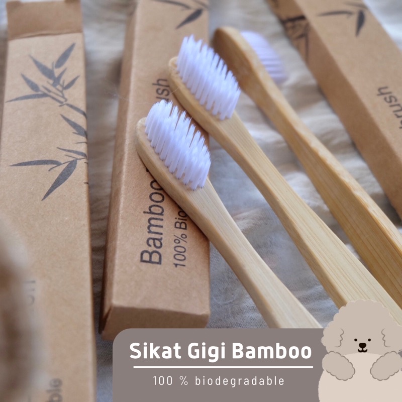 Jual Sikat Gigi Bamboo | Sikat Gigi Kayu Eco Friendly | Shopee Indonesia