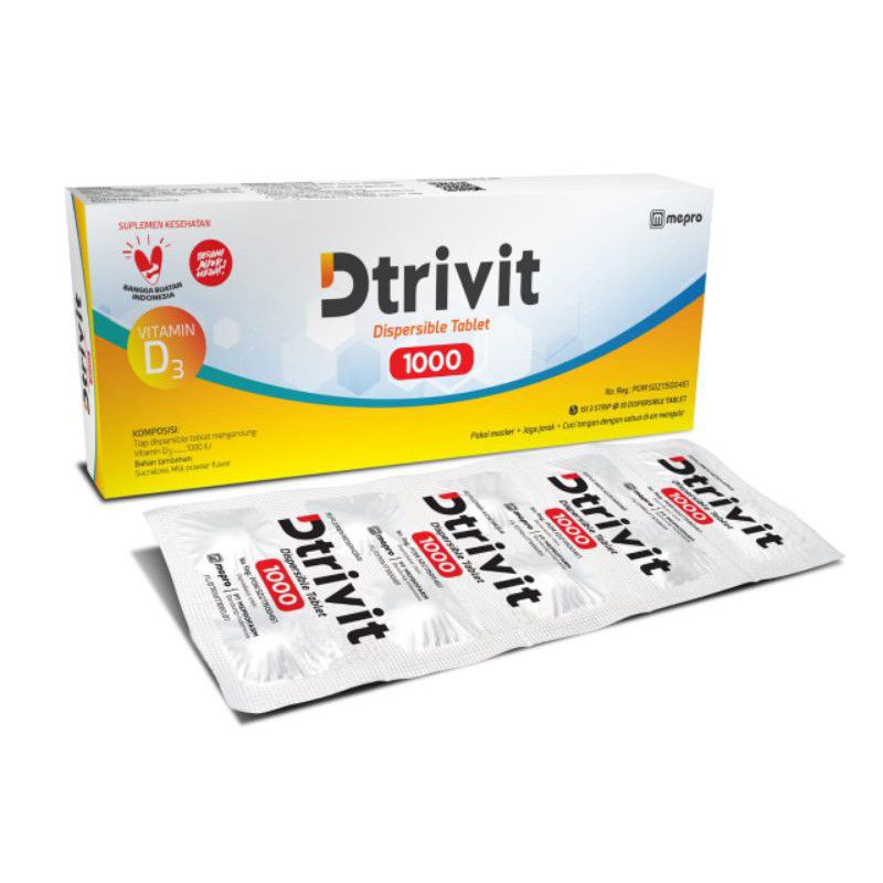 Jual VITAMIN D DTRIVIT D3 1000 IU 10 TABLET | Shopee Indonesia
