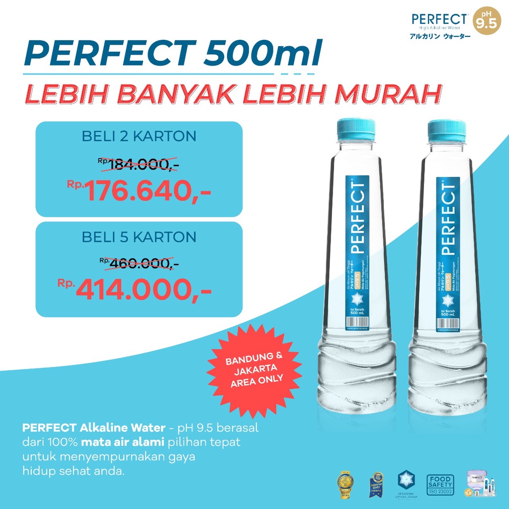 Perfect - Alkaline Water 500Ml (Air Minum Isi 24 Botol) | Shopee Indonesia