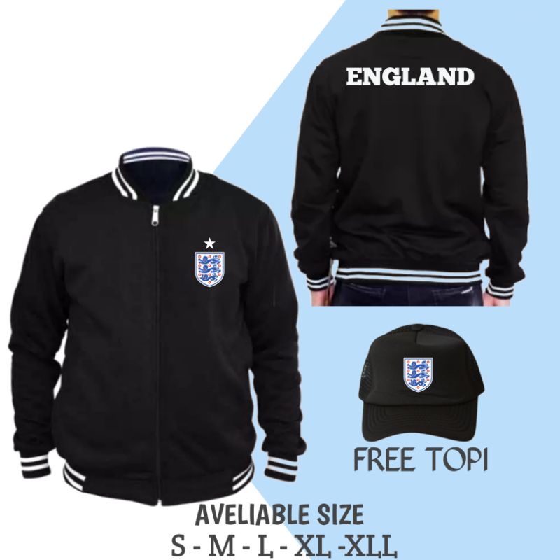 Jual Jaket Bola Berlogo Inggris England FC free Topi | Shopee Indonesia