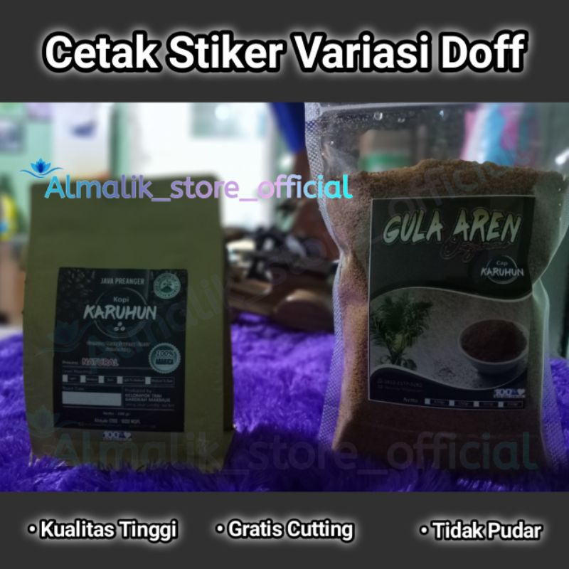 Jual { FREE DESIGN } Cetak Sticker DOFF Custom / Stiker Label Makanan ...