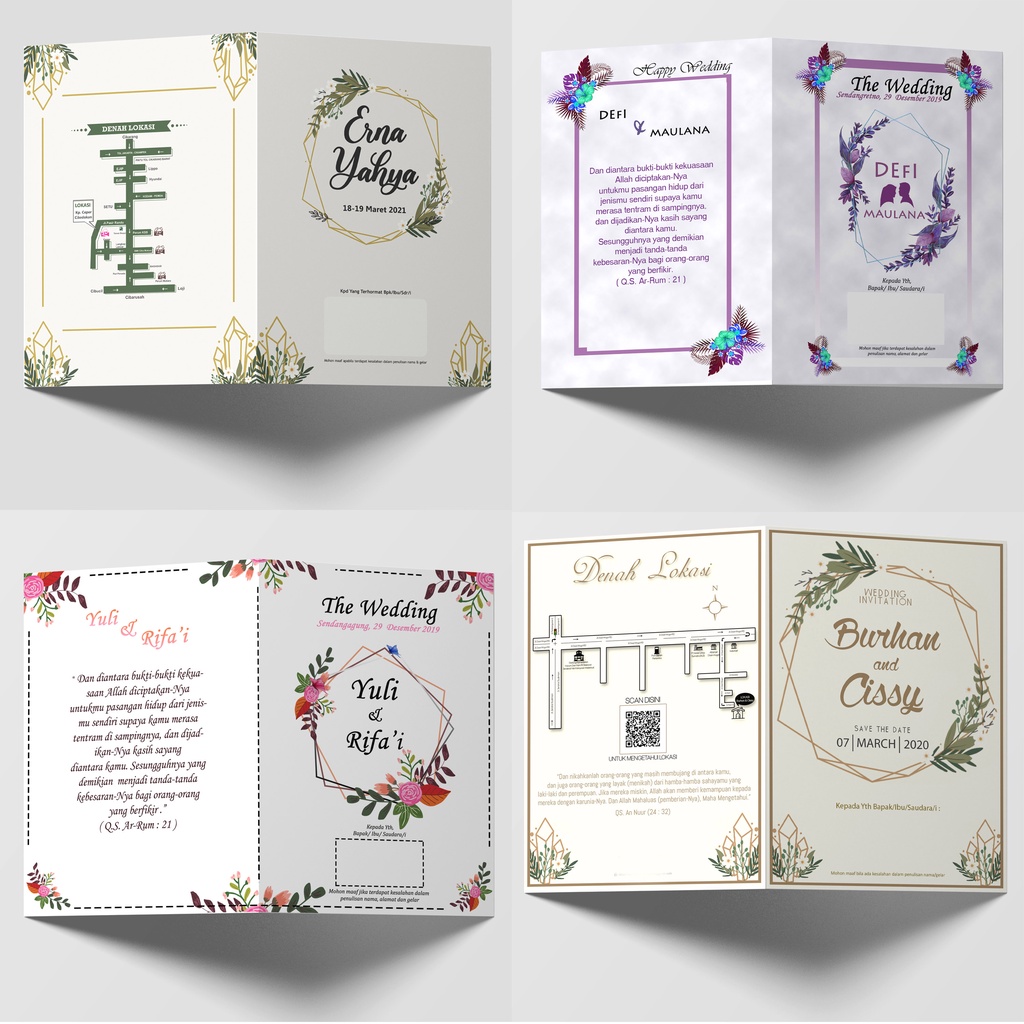 Cetak Undangan Murah / Undangan Rustic flower / Undangan desain vintage ...
