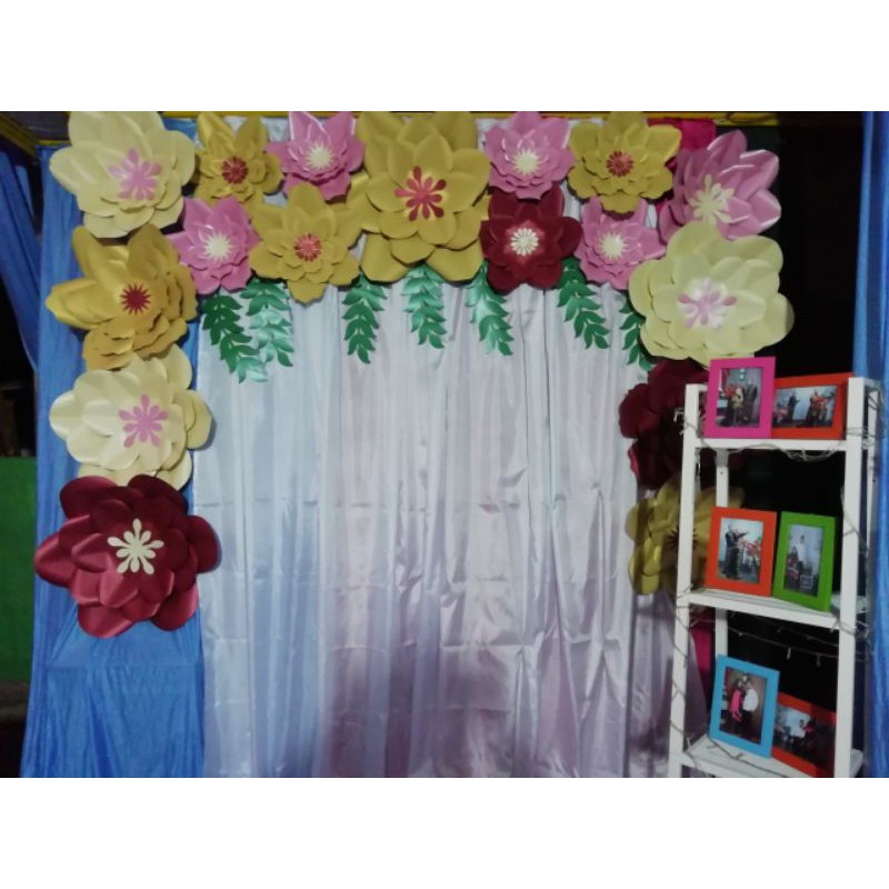 Jual Paper Flower Backdrop Besar Dekorasi Bunga Kertas Indonesia|Shopee ...