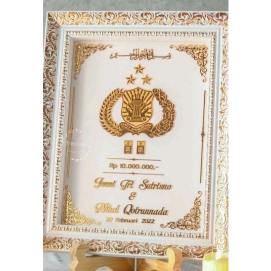 Jual Tipe 518 putih gold - Pigura mahar ukir putih gold uk. 50x60 ...