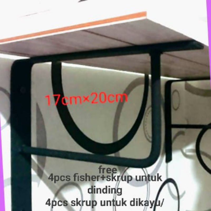 Jual SIKU RAK DINDING BESI PEYANGGA AMBALAN SIKU TEMPEL (2PCS) | Shopee ...