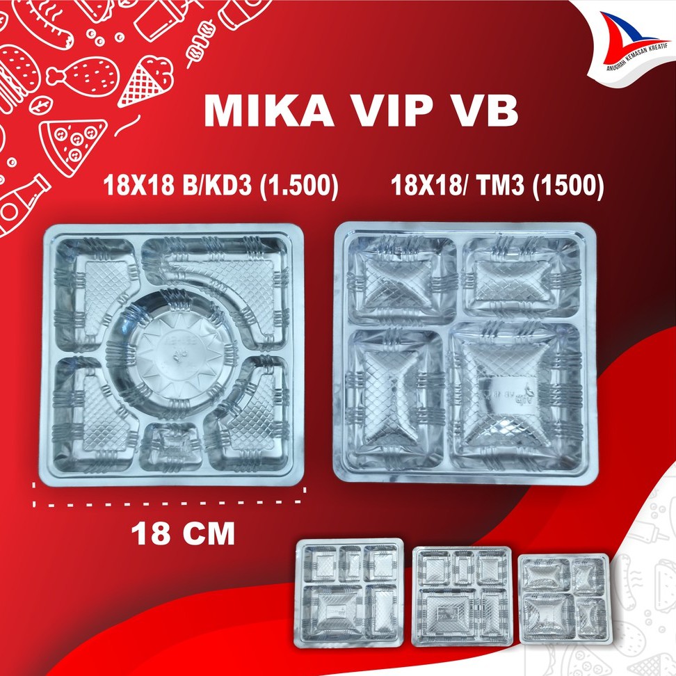 Jual MIKA DOS NASI VIP VB 18X18 KD3 - TM3 (50 PCS) | Shopee Indonesia