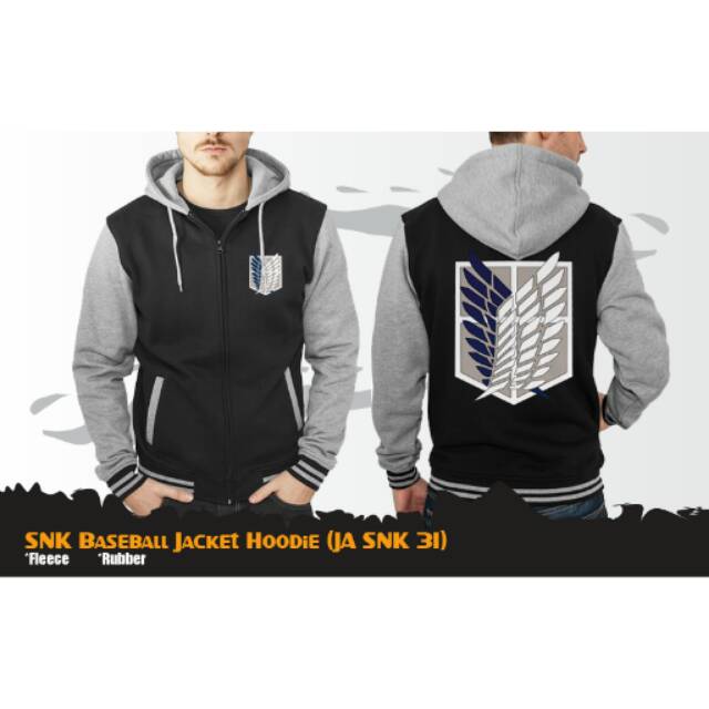 Jual Jaket Anime Attack On Titan SNK Baseball Jacket Hoodie (JA SNK 31 ...