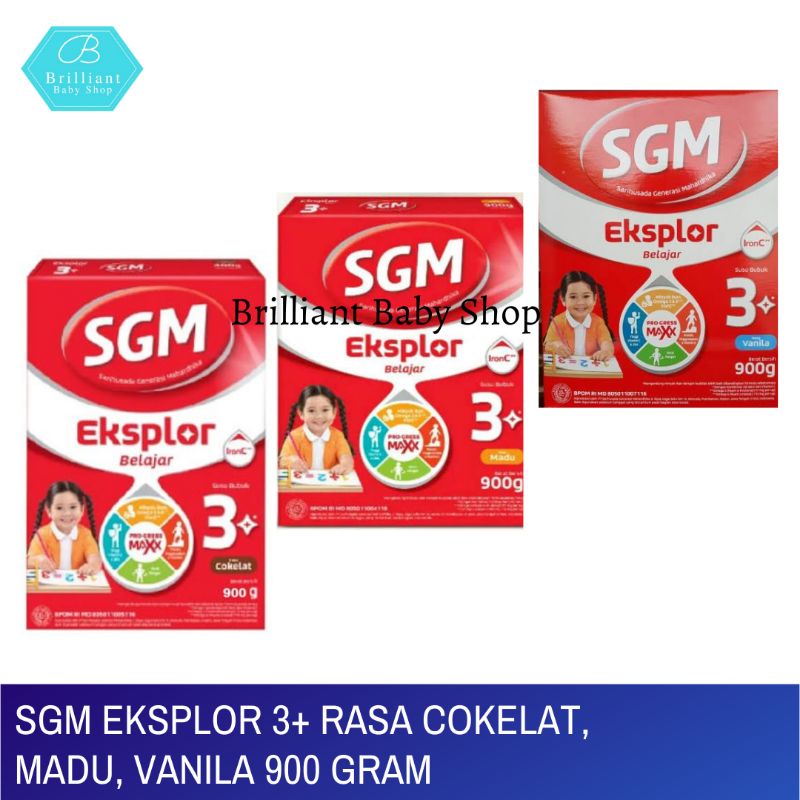 Jual SGM EKSPLOR 3+ RASA COKELAT MADU VANILA 900 GRAM | Shopee Indonesia