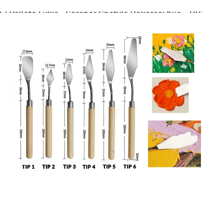 Jual Pisau Palet Pallete Lukis Scraper Spatula Dekorasi Kue Hobi Cat ...