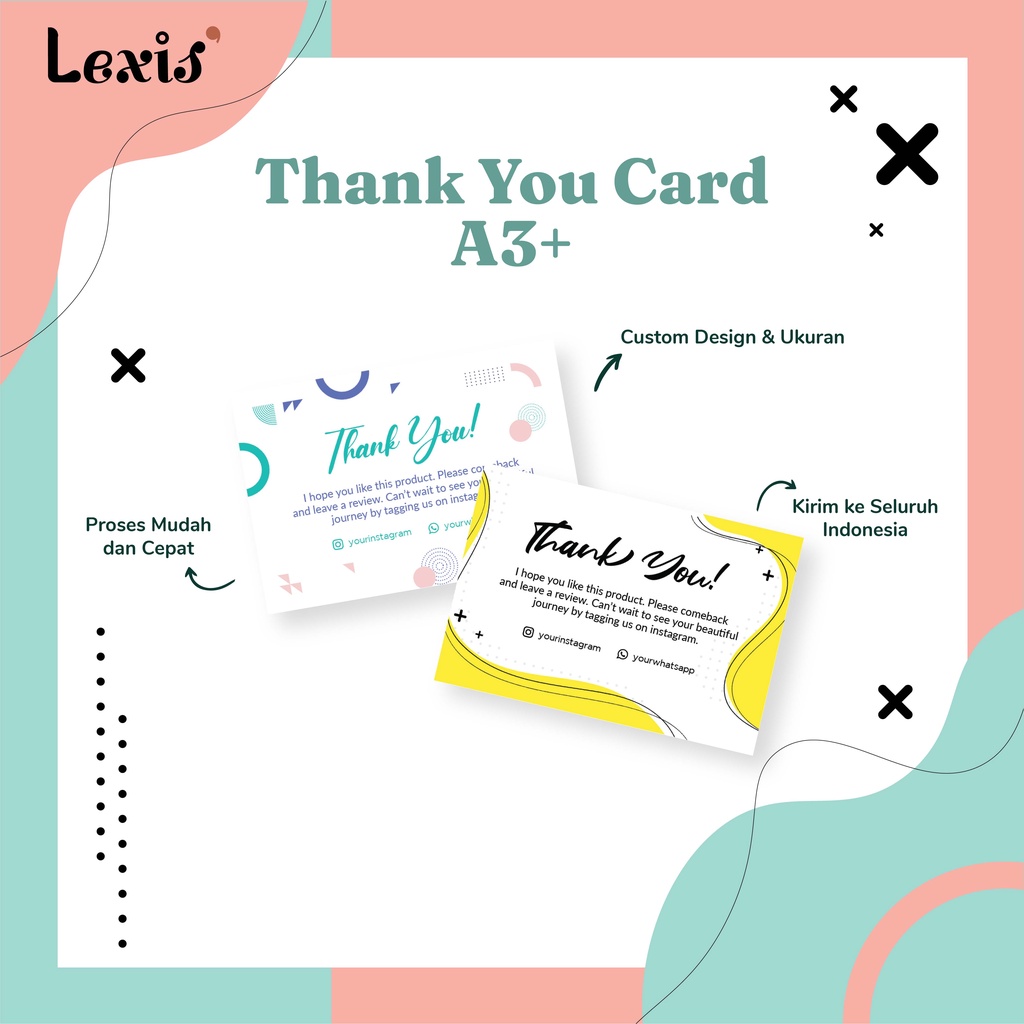 Jual Thank You Card / A3+ (Ukuran Custom) - Thankyou Card - Kartu ...