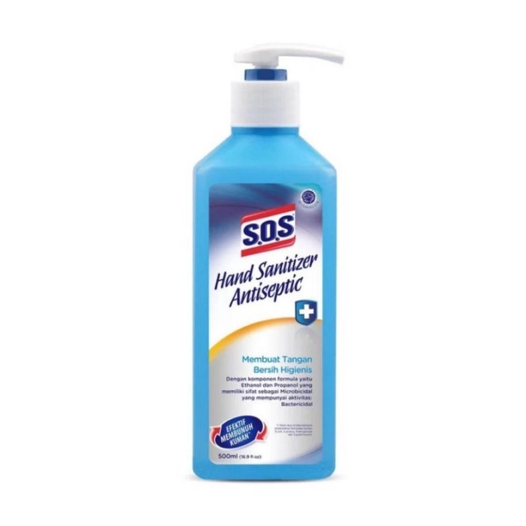 Jual SOS Hand Sanitizer Antiseptic Botol Pump 500ml - Hand sanitizer ...