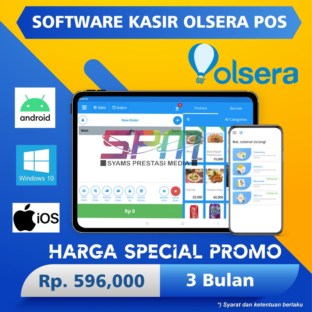 Jual Software Kasir Point of Sale Aplikasi Kasir Olsera POS 3 BULAN ...