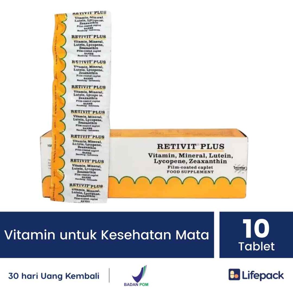 Jual RETIVIT PLUS 10 KAPLET - Suplemen Kesehatan Mata - LIFEPACK ...
