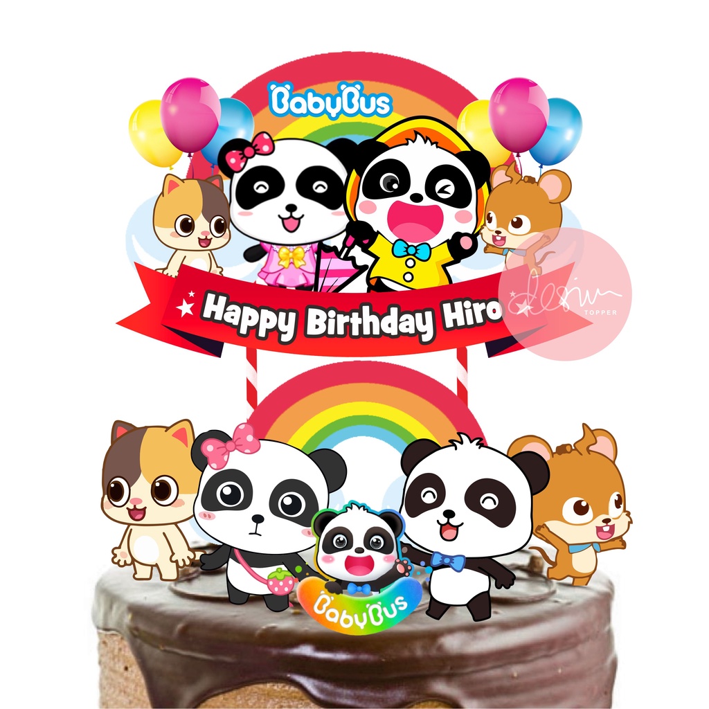 Topper Cake Baby Bus (Custom Nama & Umur) FREE PACKING DUS | Shopee ...