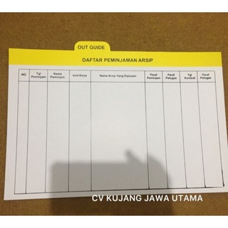 Jual Out indikator Arsip / Out guide & Out Sheet / Tunjuk Silang ...