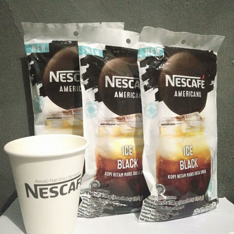 Jual (New Product) NESCAFE Americano Ice Black 13.5g x 8 sachet ...