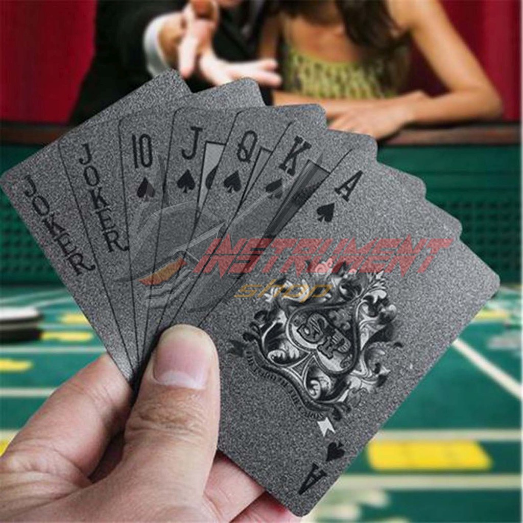Jual Kartu Remi Hitam Waterproof Black Diamond Poker Playing Cards Deck ...