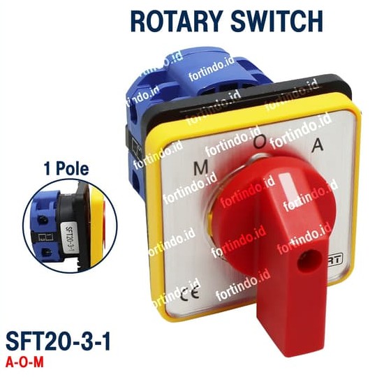 Jual Rotary Switch SFT20-3-1 SA16 A-O-M 1P MERK FORT Selector Saklar ...