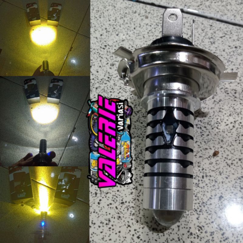 Jual LAMPU LASER X-KASE LED H4 LS2 LASER 2 WARNA PUTIH KUNING + LAMPU ...