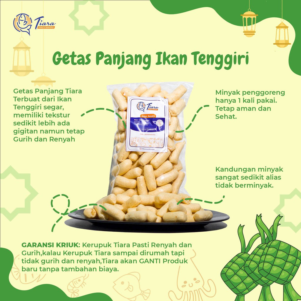Krupuk Getas Panjang Ikan Tenggiri Asli Bangka by Tiara Snack Bangka ...
