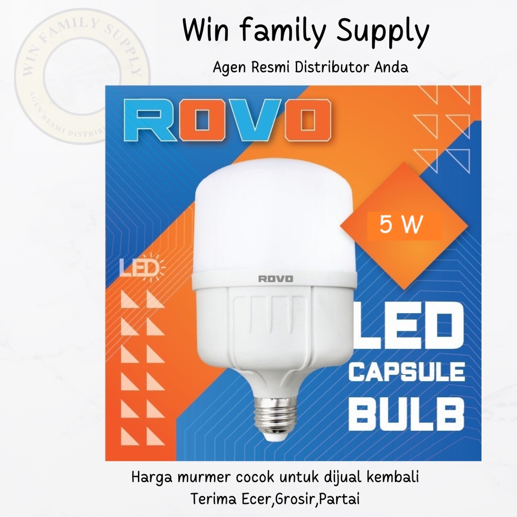Jual LAMPU LED 5 WATT ROVO CAPSULE V2 BULB E27 GROSIR MURAH | Shopee Indonesia
